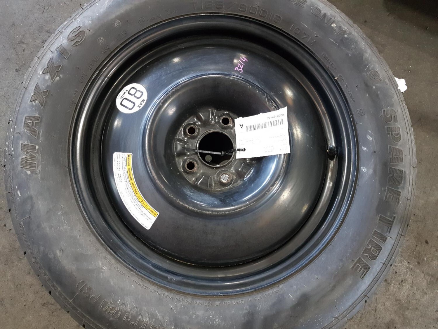NISSAN PATHFINDER R52 18 INCH STEEL WHEEL WITH T165/90D18 TYRE 129433